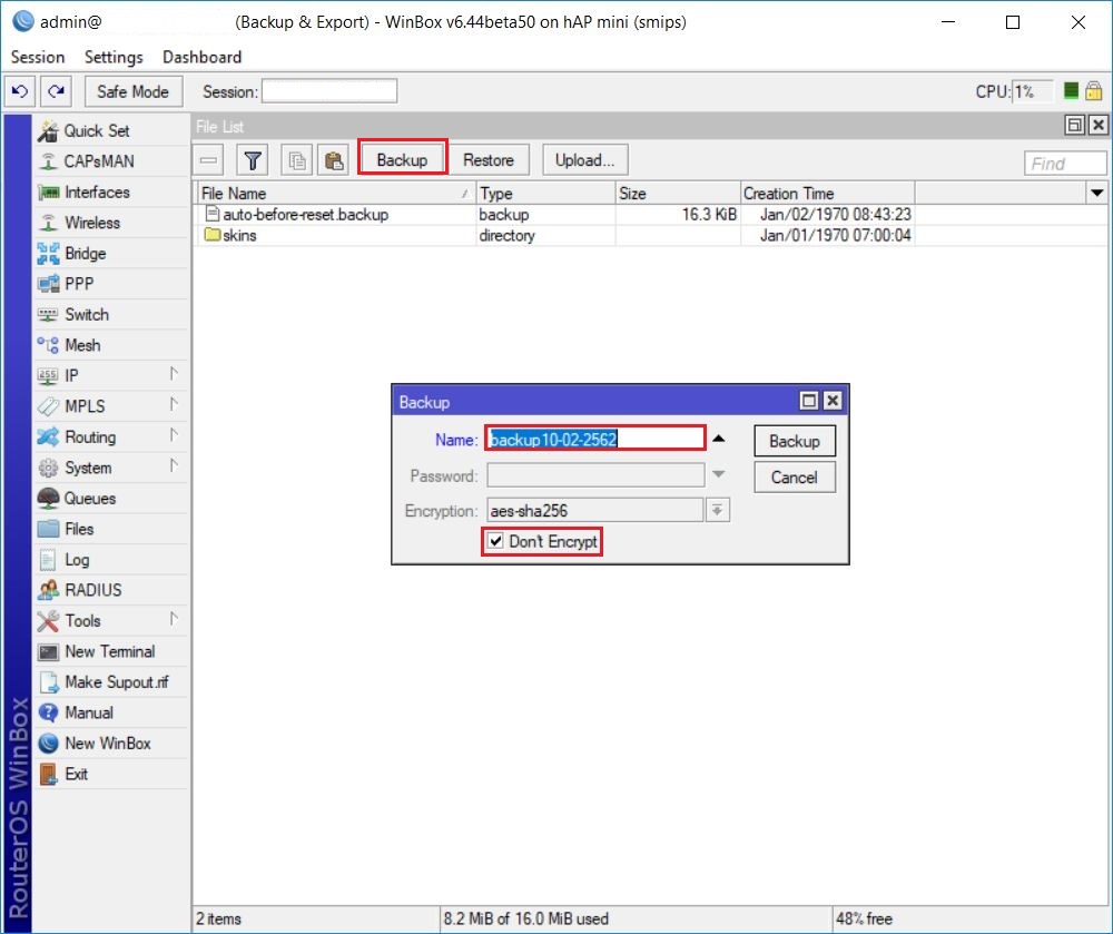 [Trick] วิธี Backup & Export Config บนอุปกรณ์ MikroTik