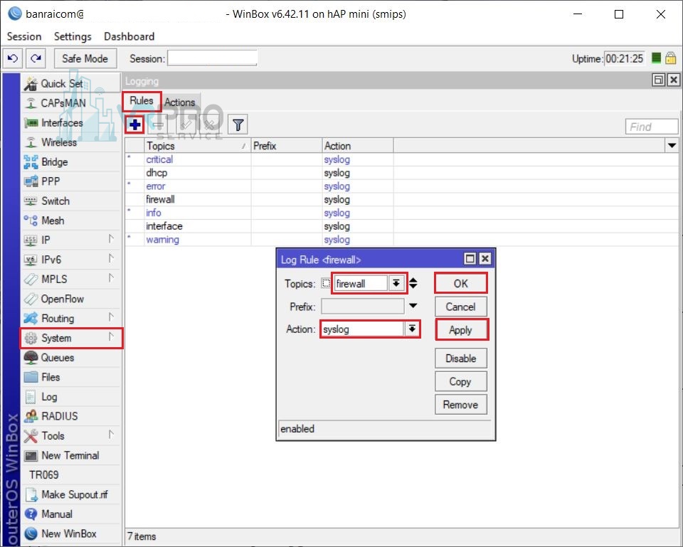 [Trick] วิธีเก็บ Log & ส่ง Log MikroTik To Kiwi Syslog