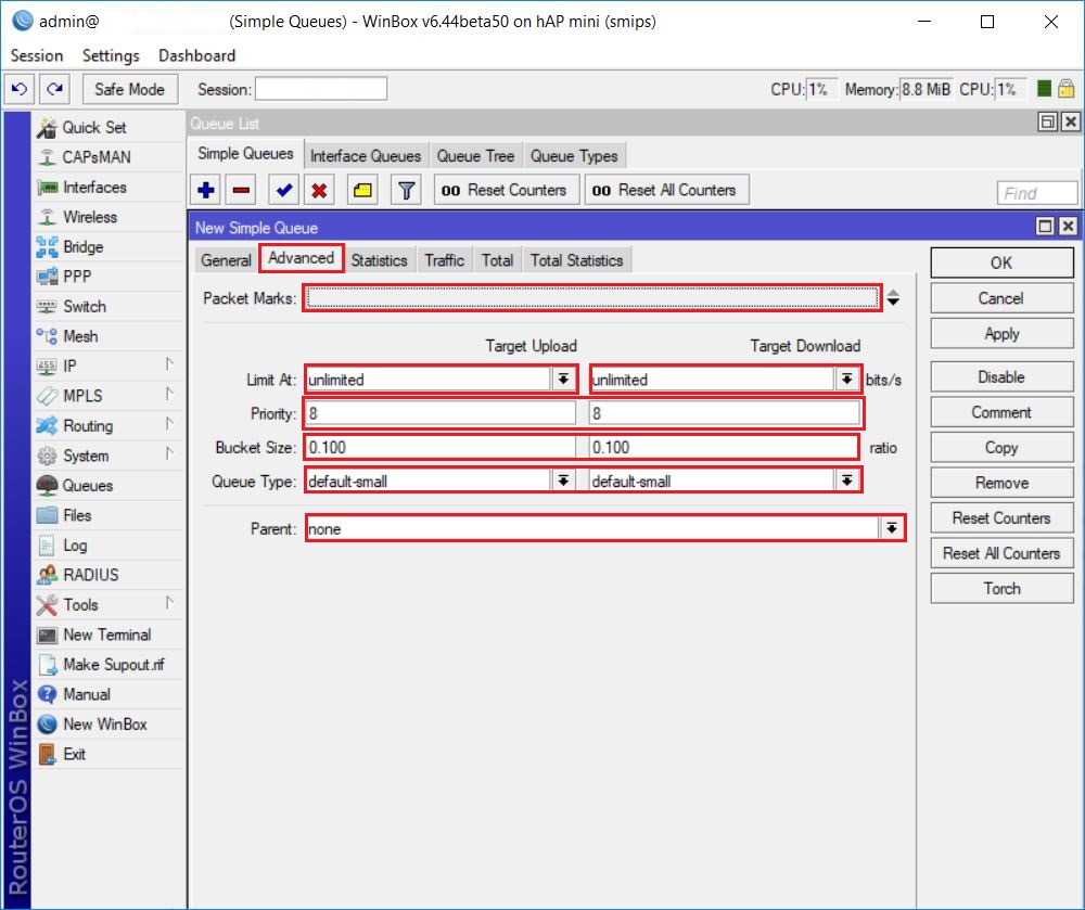 [Trick] เมนูใน Simple Queues เบื้องต้นที่ควรรู้
